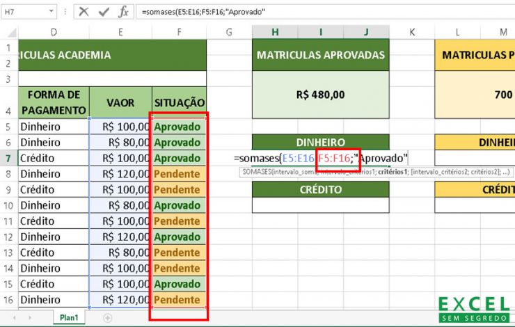 Função SOMASES Excel - Aprenda Como Utilizar